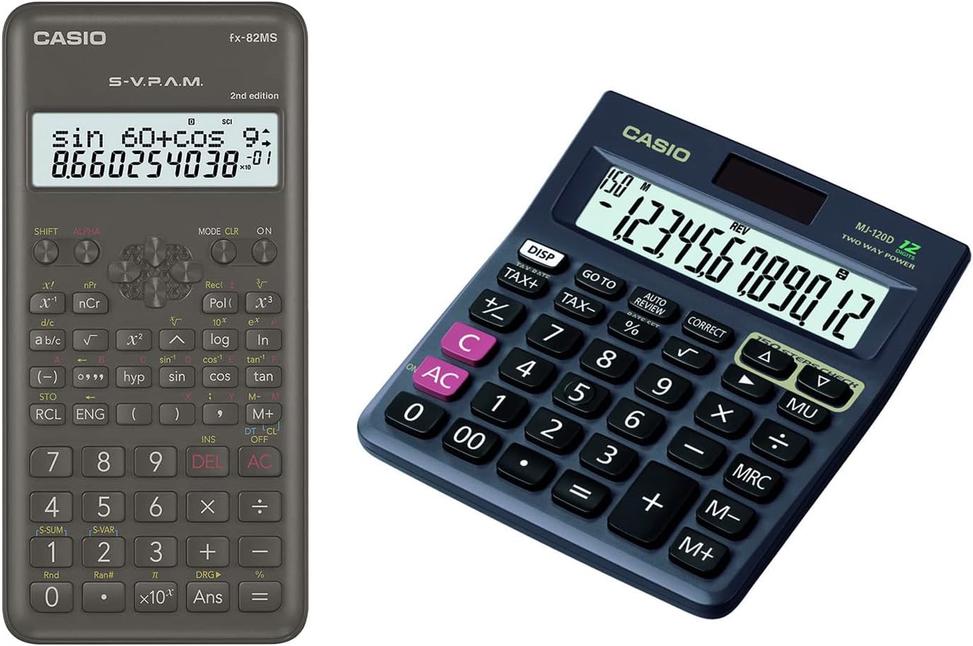 Casio FX-82MS 2nd Gen Scientific Calculator & Casio Desktop Calculator ...