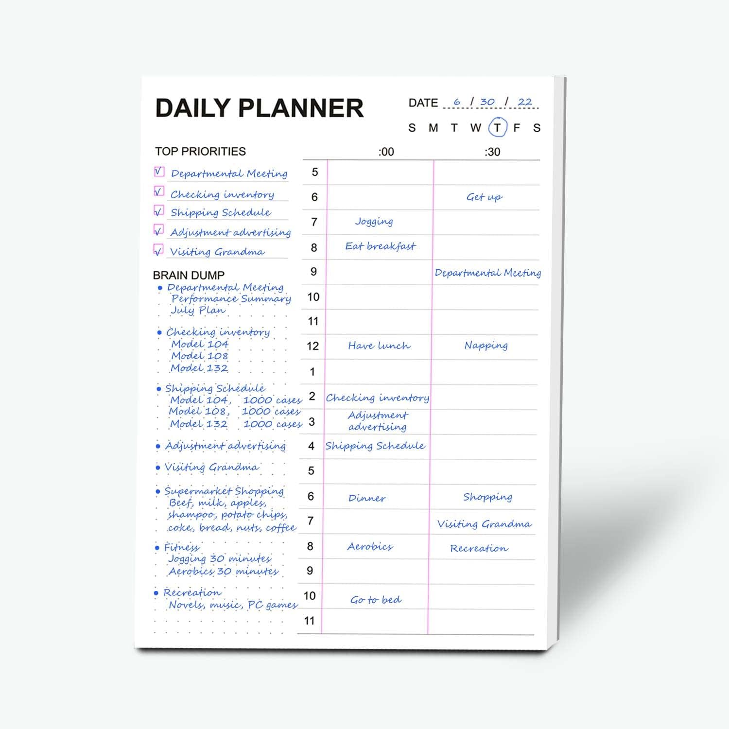 Amazon.com : The Time Box Daily Time Management Planner - Time Blocking ...