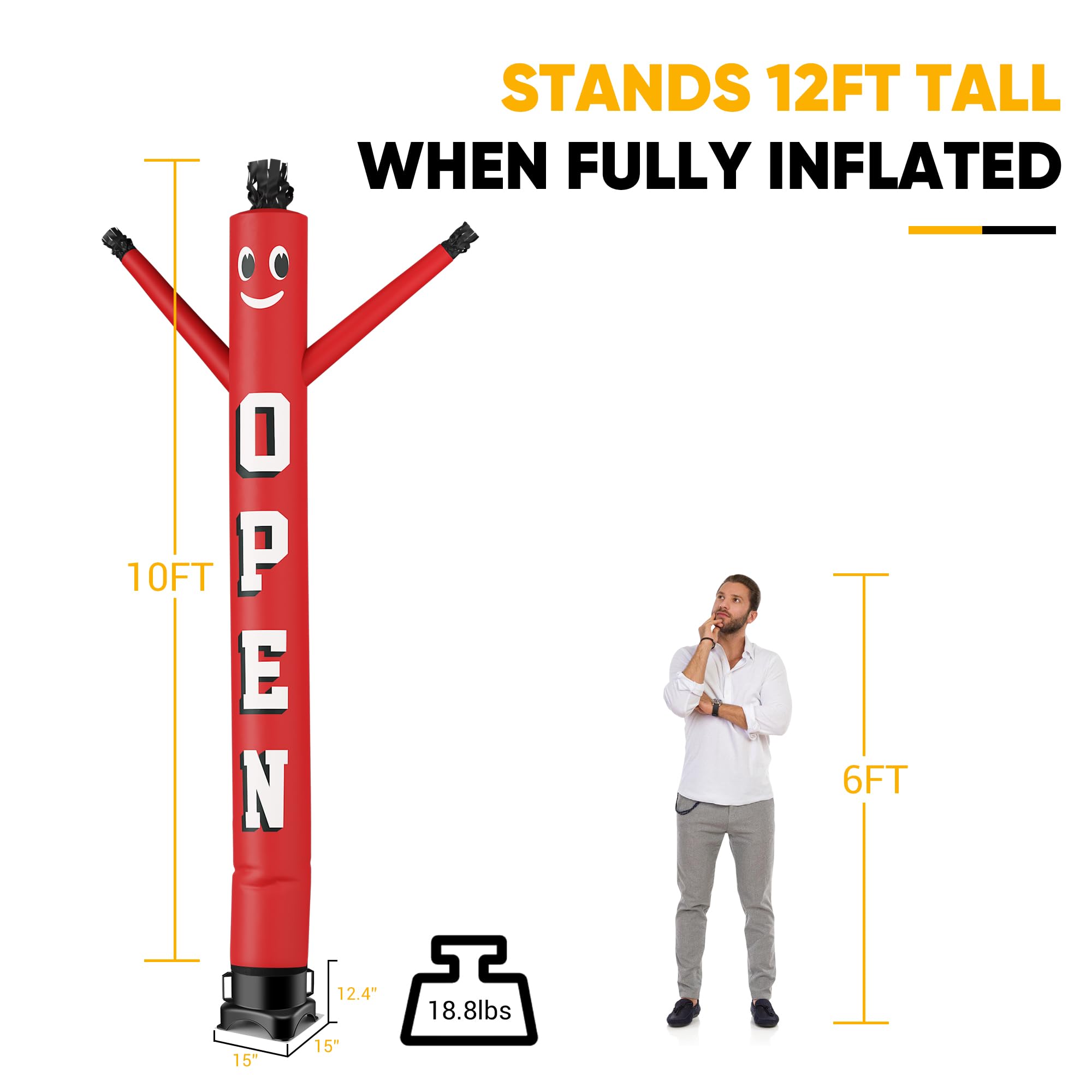 Snapklik.com : BSMTEK 10FT Air Inflatable Waving Tube Man Set