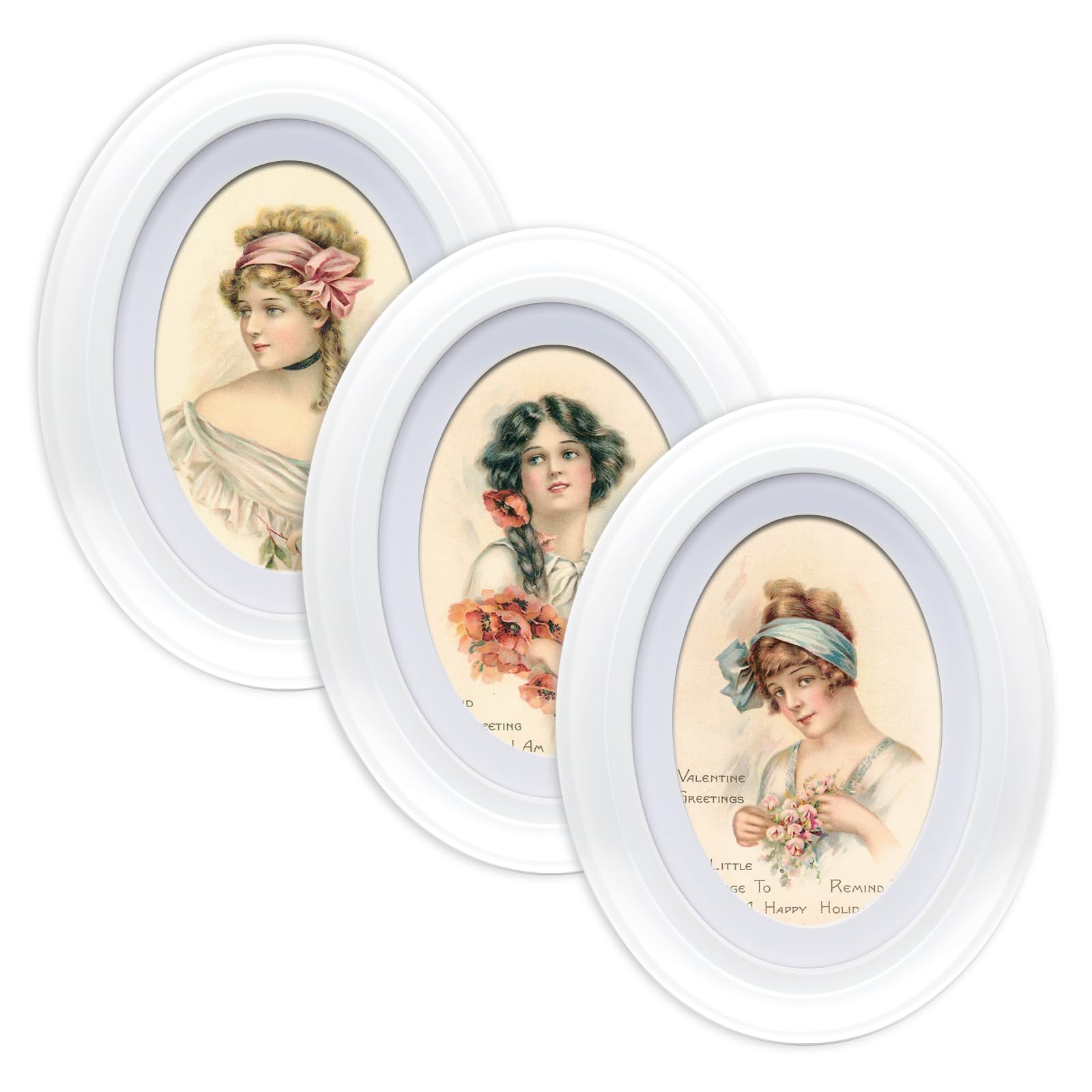 Amazon.com - irbaniland 3Pack Frame Picture Photo Oval Wall Frames ...