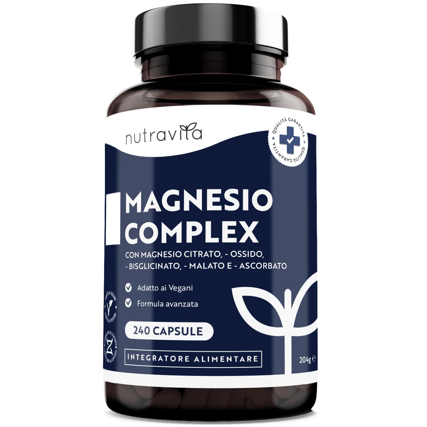 Magnesio Completo 1146 mg – 240 Capsule Vegane Ad Alto Dosaggio - 400 ...