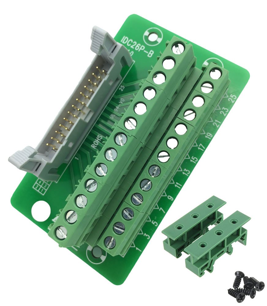 Sysly IDC26 2x13 Pins Male Header Breakout Board Terminal Block ...