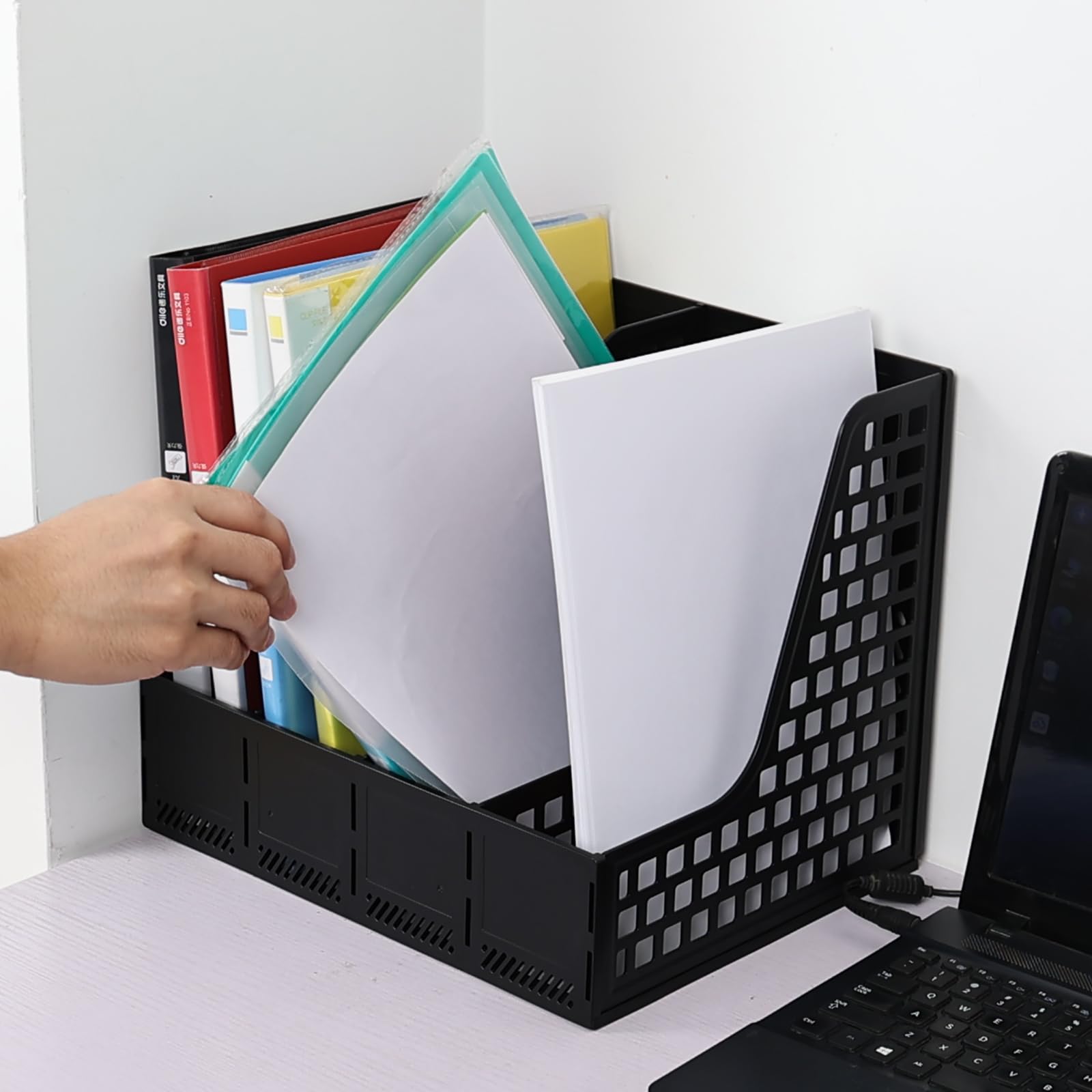 Snapklik.com : Fiazony 4-Pack Collapsible Plastic Magazine File Holder
