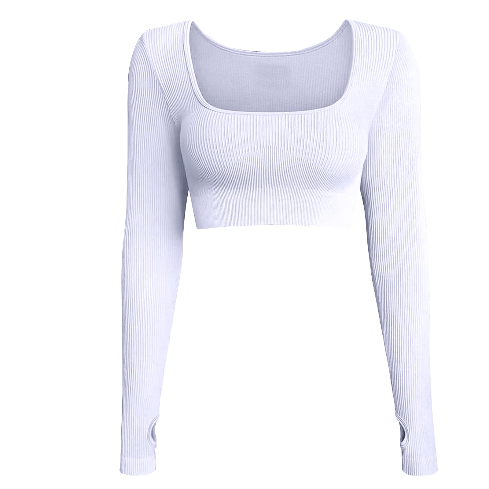 Women's Long Sleeve Crop Tops, Workout Tops for Women Sexy Fitted Long ...