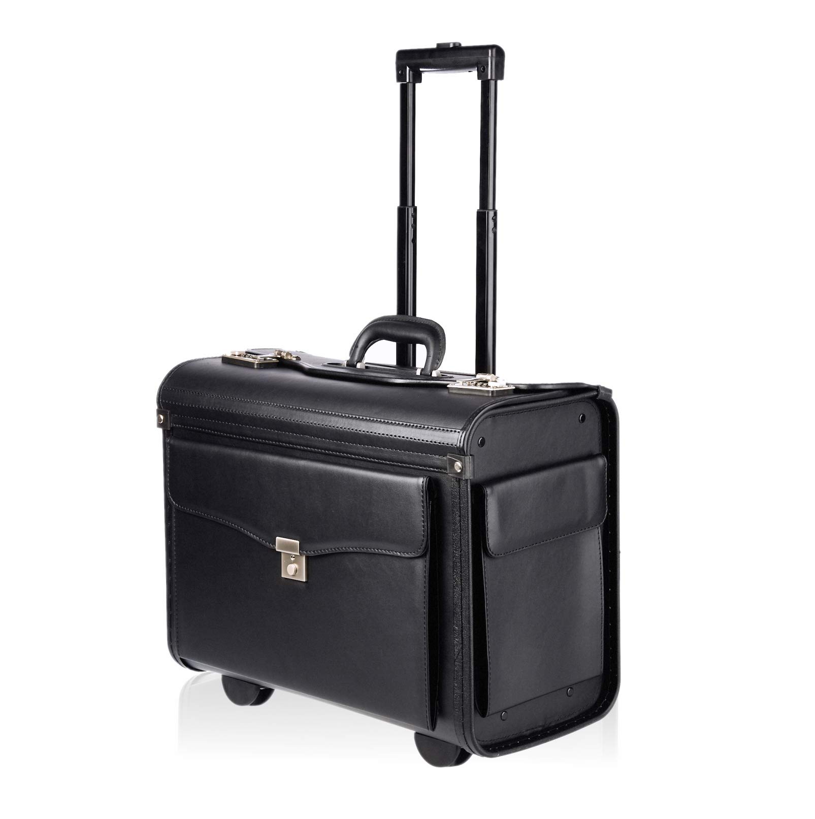 Buy Tassia Executive Leather Look Pilot Case - Front Pocket Lock ...