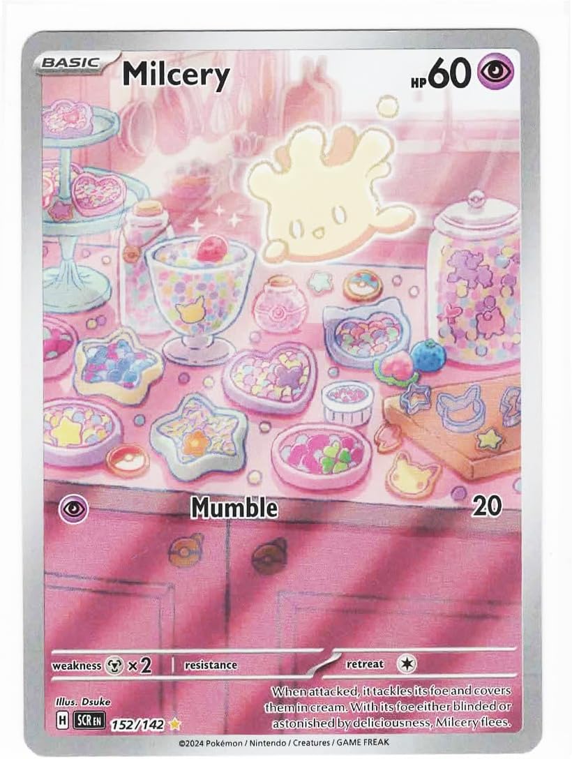 Amazon.com: Pokemon - Milcery 152/142 Stellar Crown - Illustration Rare ...