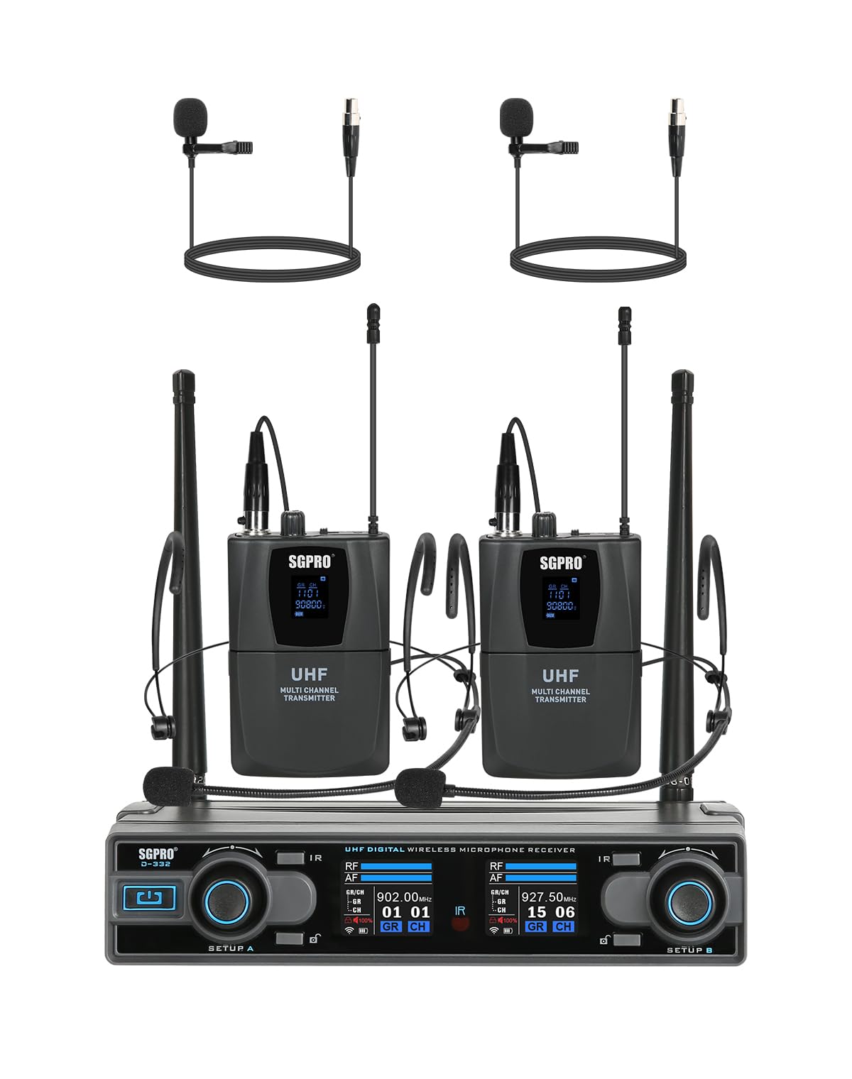 Karaoke Machine SGPRO Multiple-Purpose Wireless Microphone Set Compact ...