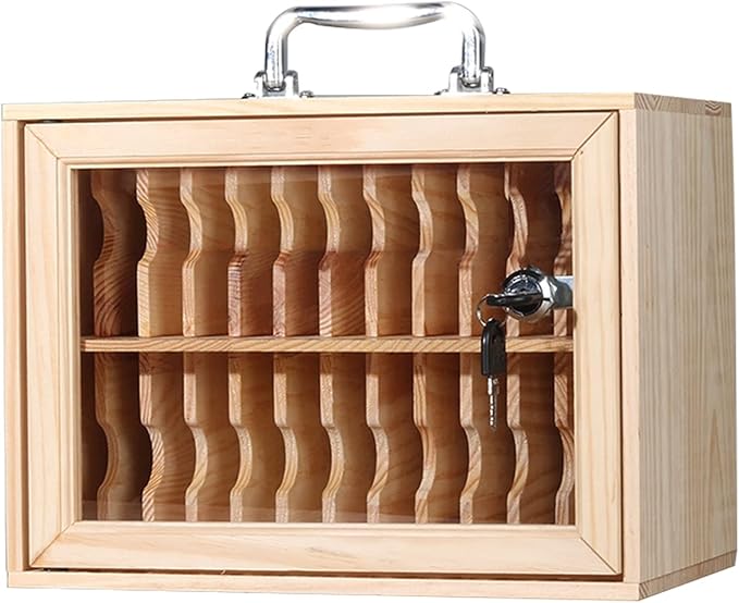 Amazon.com: Wooden Cell Phone Storage Cabinet with Lock - 60 Slots for ...