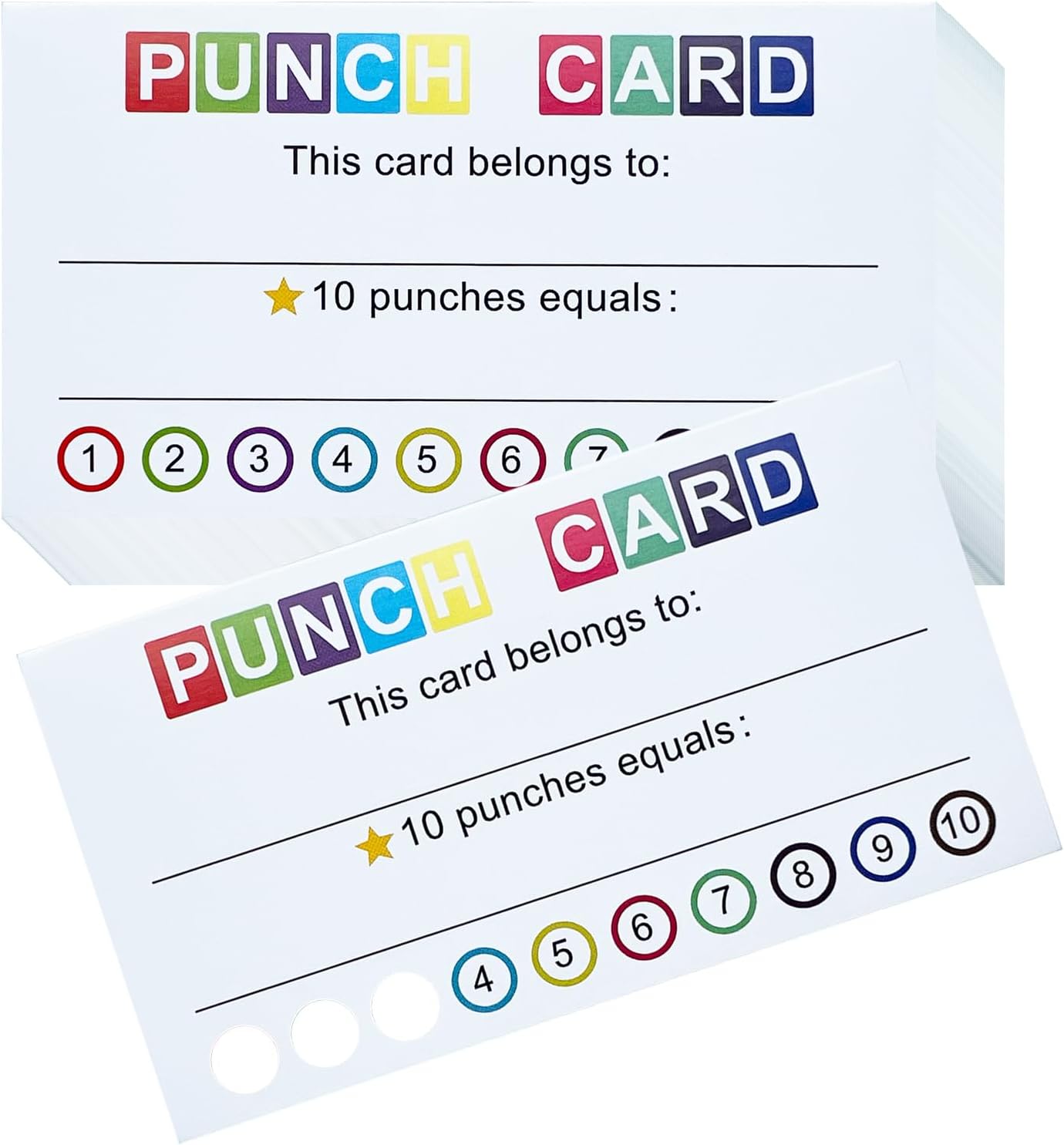 Amazon.com : 200 Pcs Punch Cards for Classroom, Loyalty Punch Cards for ...