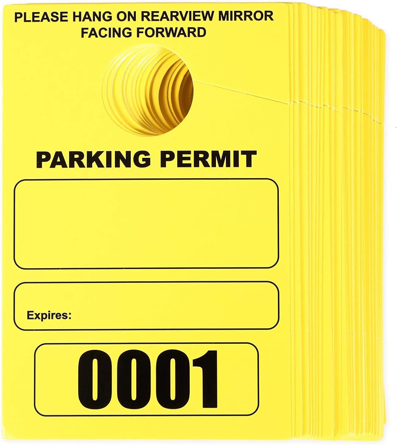 Temporary Hanging Parking Permit for Car Parking Management, Numbered 1 ...