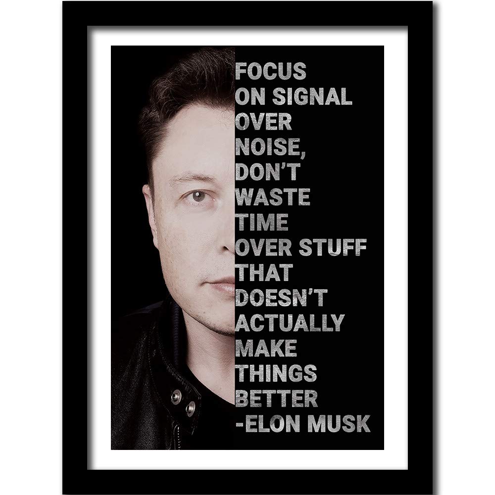 Rainbow Arts - Elon Musk Poster with Frame - Elon Musk Motivational ...