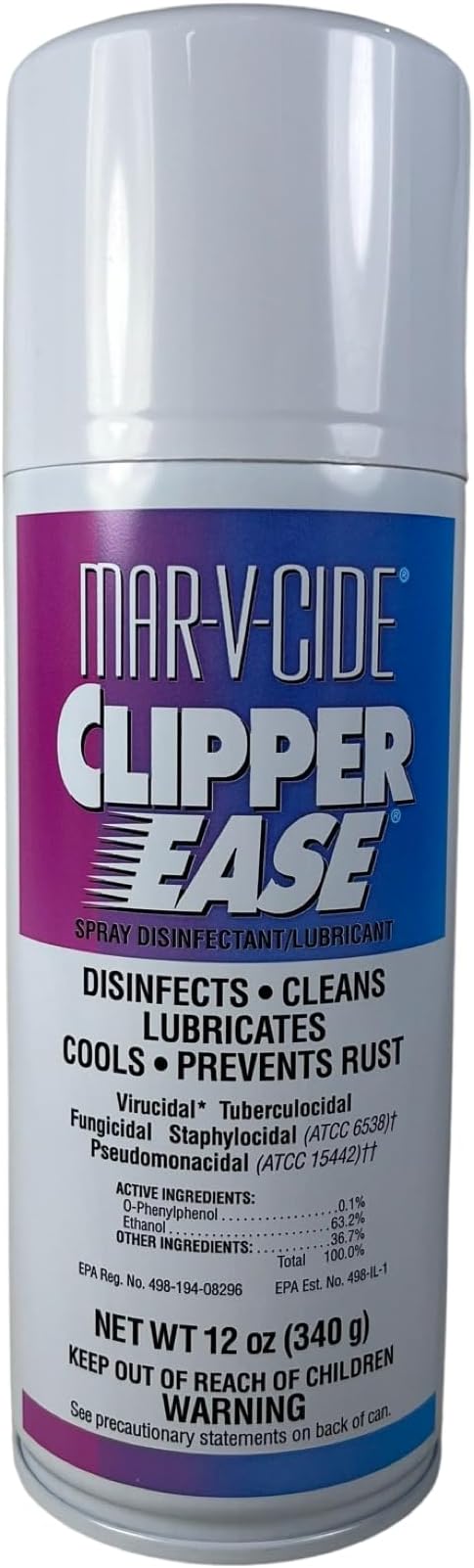Amazon.com: MAR-V-CIDE Clipper Ease Spray Disinfectant – 12 oz | Cleans ...