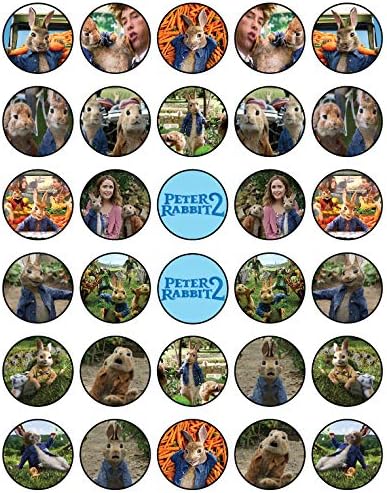 Amazon.com: 30 x Edible Cupcake Toppers Themed of Peter Rabbit 2 (2020 ...