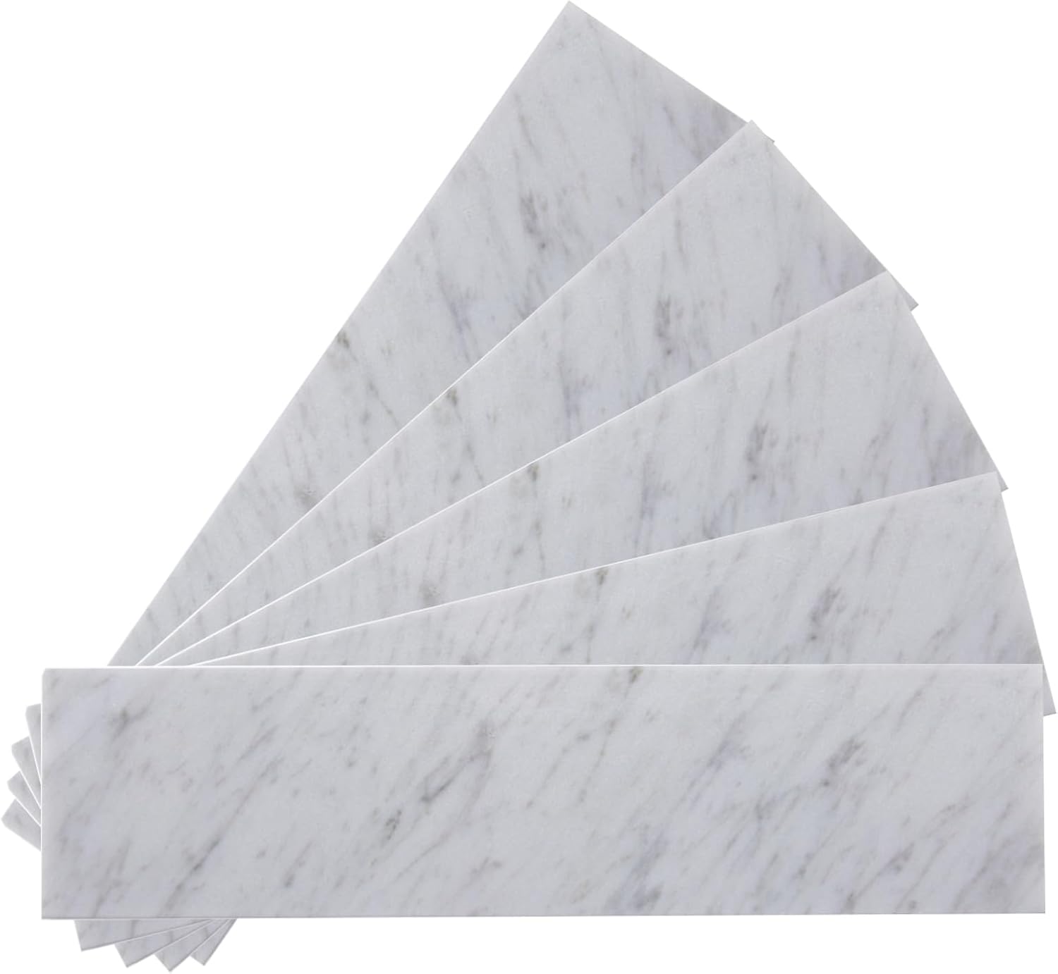 Adolif Carrara Marble Subway Tile, 100% Natural Marble, 3" x 12" Tile ...