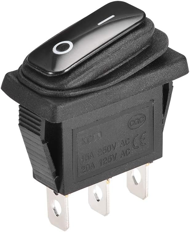 Amazon.com: uxcell SPST Boat Rocker Switch Black Waterproof Toggle ...