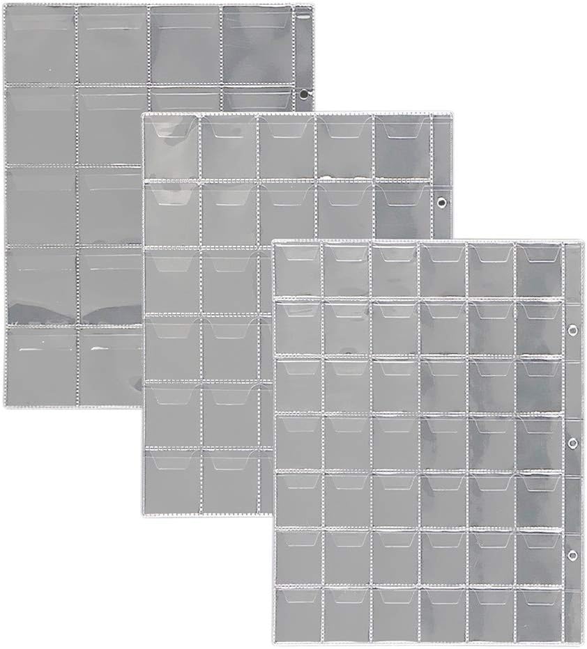 Clear Plastic Coin Pocket Page Protectors Coin Collection Holders ...