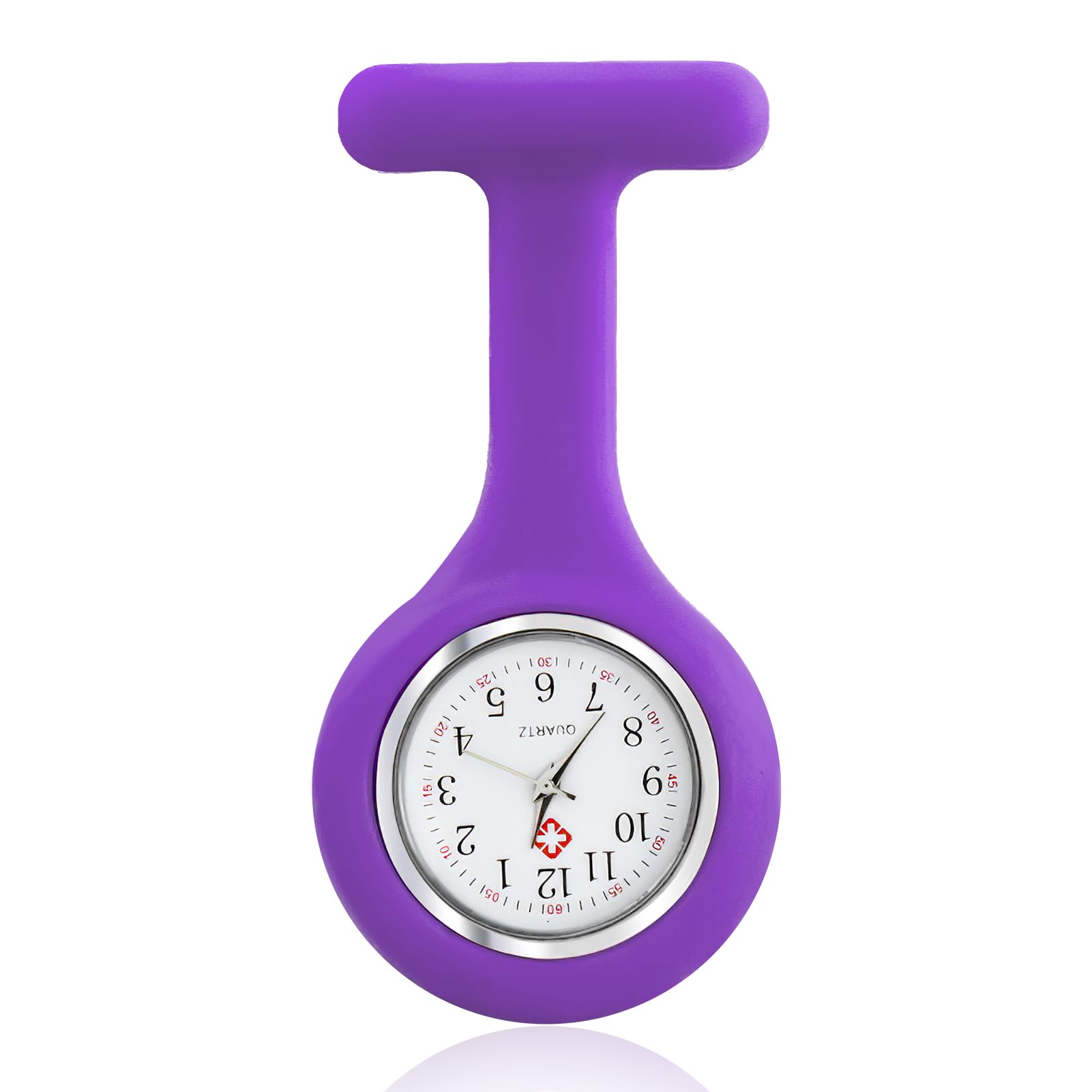 JUGNAW Nurse Watch Brooch,Silicone with Pin/Clip, Plastic Fob Watch ...