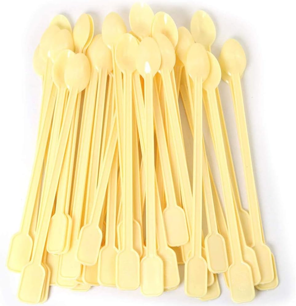 Amazon.com: Coffee Spoon 500 PCS Disposable Tiny Coffee Tea Spoon Beige ...