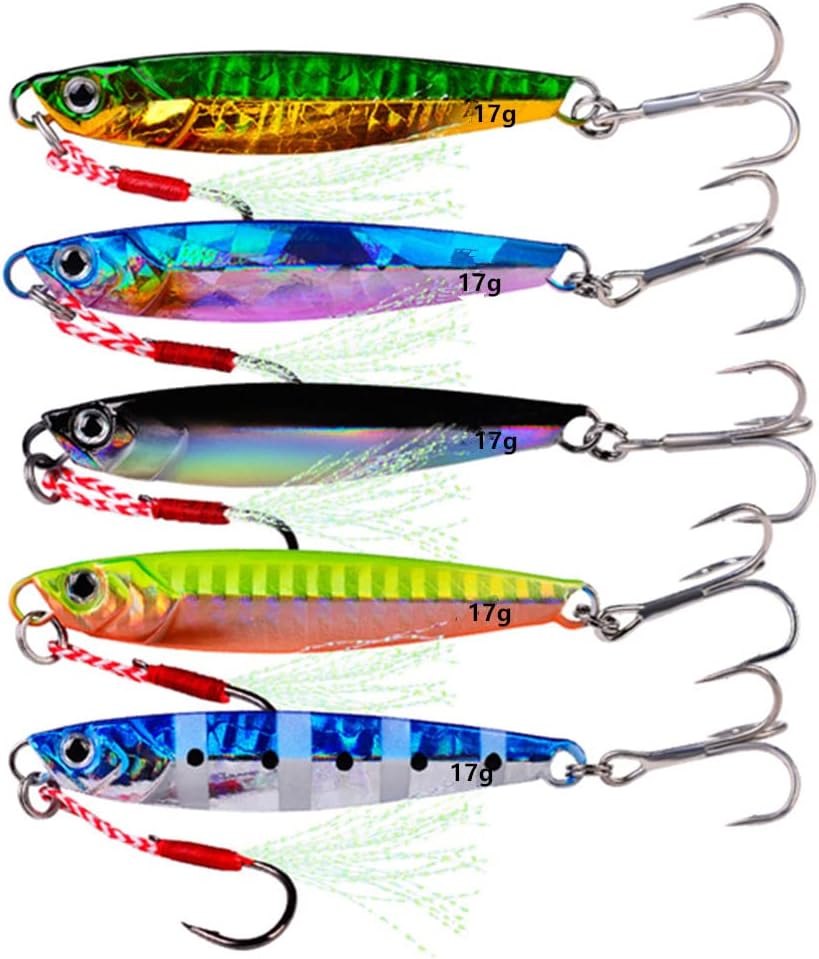5 Pcs Fishing Lures Kit,Fishing Metal Lures, Multi-Function Blade Baits ...