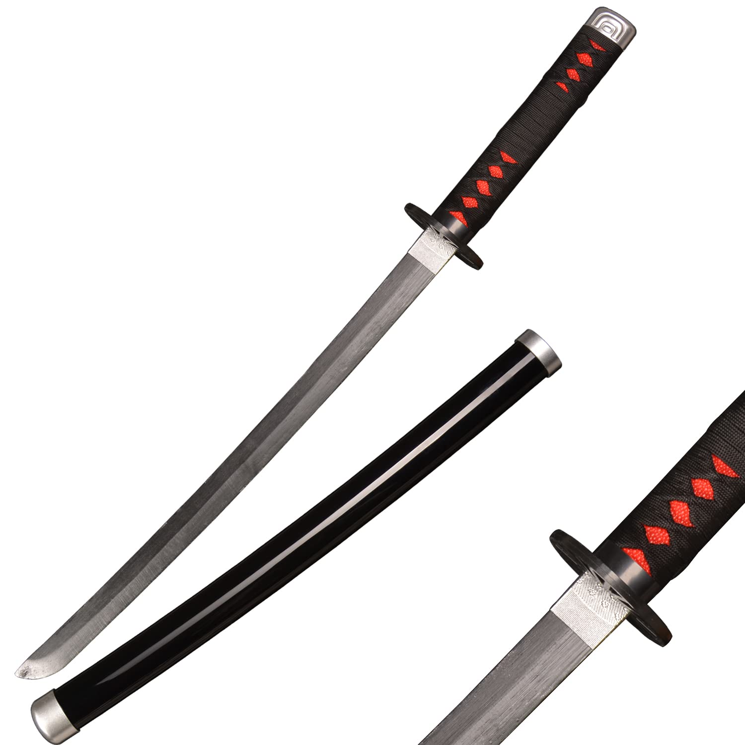 Dzeer Tanjirou Samurai Sword Cosplay Anime Swords Demon Slayer Black ...