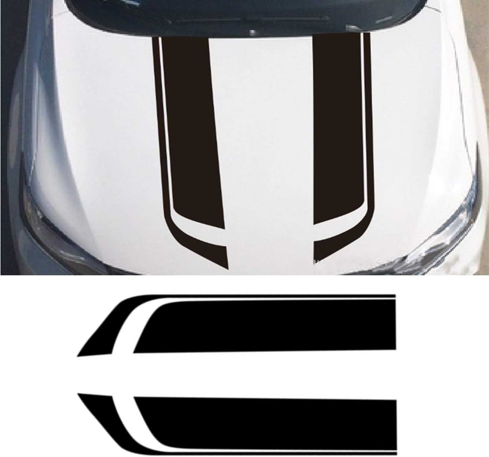 Amazon.com: Racing Stripes 8 Pieces Car Stripe Decals Black Car Stripes ...