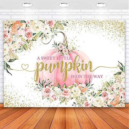Amazon.com : Avezano Pink Pumpkin Baby Shower Backdrop A Little Pumpkin ...