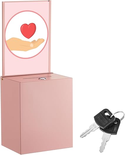 Amazon.com: Weekgrat Metal Donation Box with Lock 6.7 x 5 x 8 Inch Safe ...