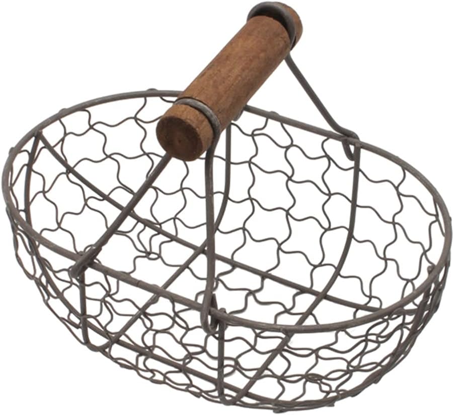 Amazon.com - CVHOMEDECO. Metal Wire Small Egg Baskets Rust Fruit ...