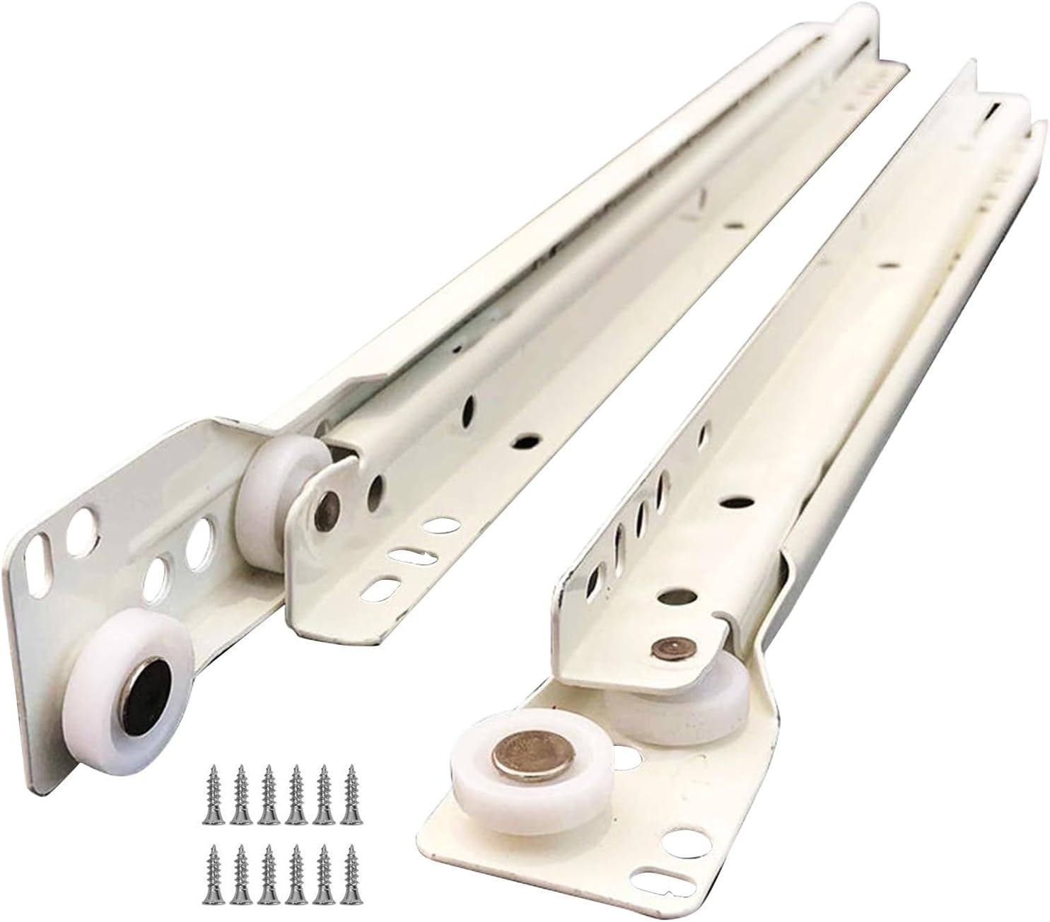 Amazon.com: Drawer Slides 1Pair Metal Runners Telescopic Guides Rails ...