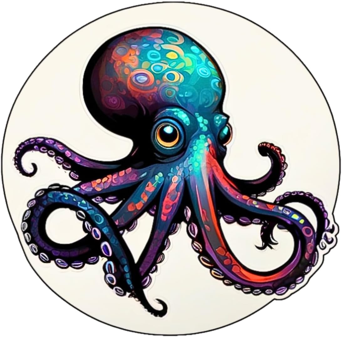 Amazon.com: T& Sticker 3Pcs Cute Octopus Stickers 3in, Gifts for Water ...