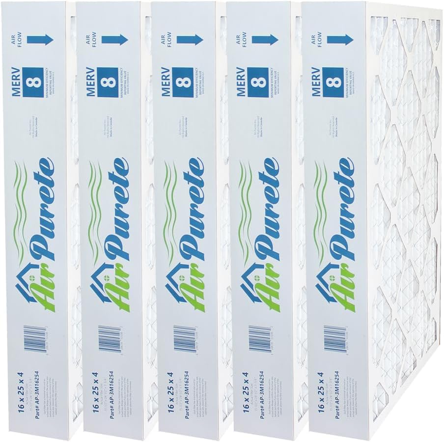 AirPurete Furnace Filter 16x25x4 (Actual Size: 15-1/2" x 24-1/2" x 3-3/ ...