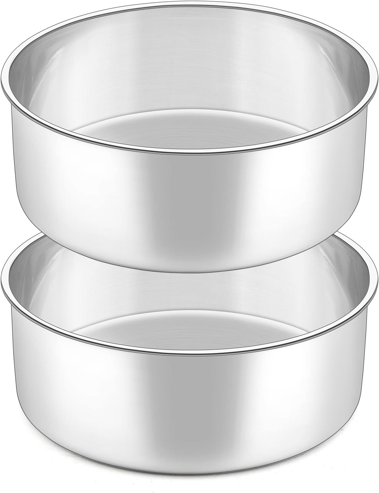 HaWare Cake Tin Set of 3, 100% Stainless Steel Round Cake Pan Baking ...