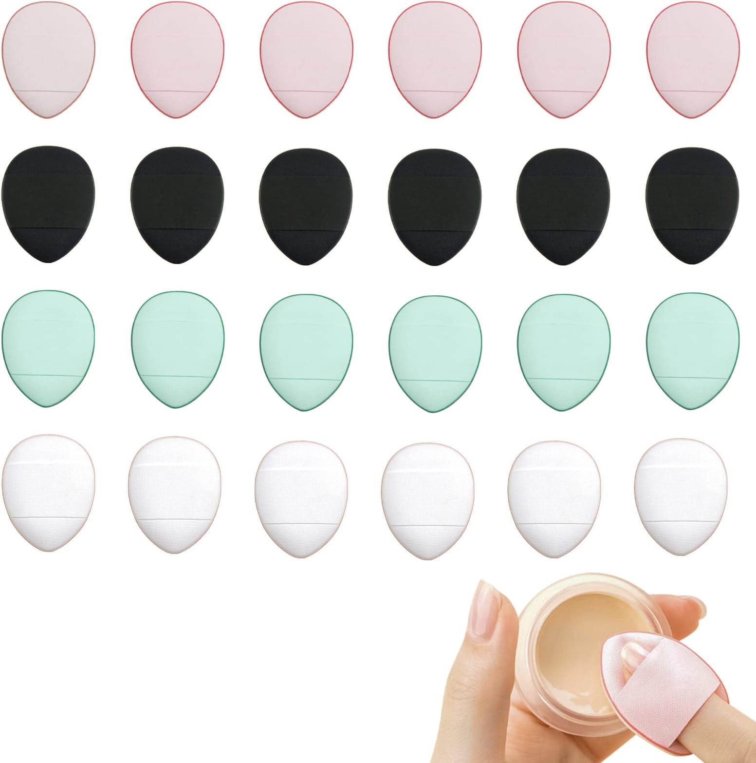 Amazon.com : SALOCY Finger Puff, 25 Pcs Finger Powder Puff Mini Makeup ...