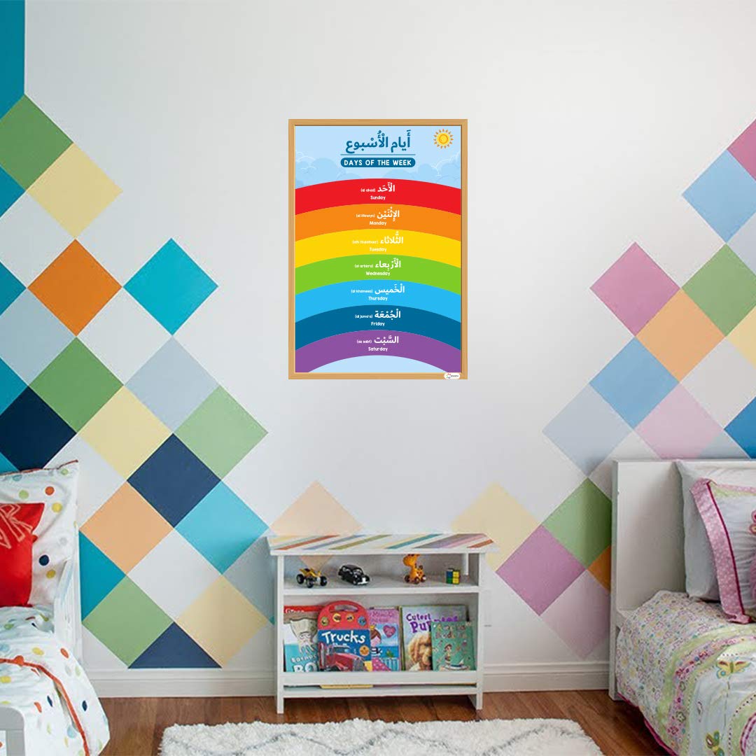 Buy ESSEN Arabic Alphabet Educational Preschool Posters Learning Charts ...