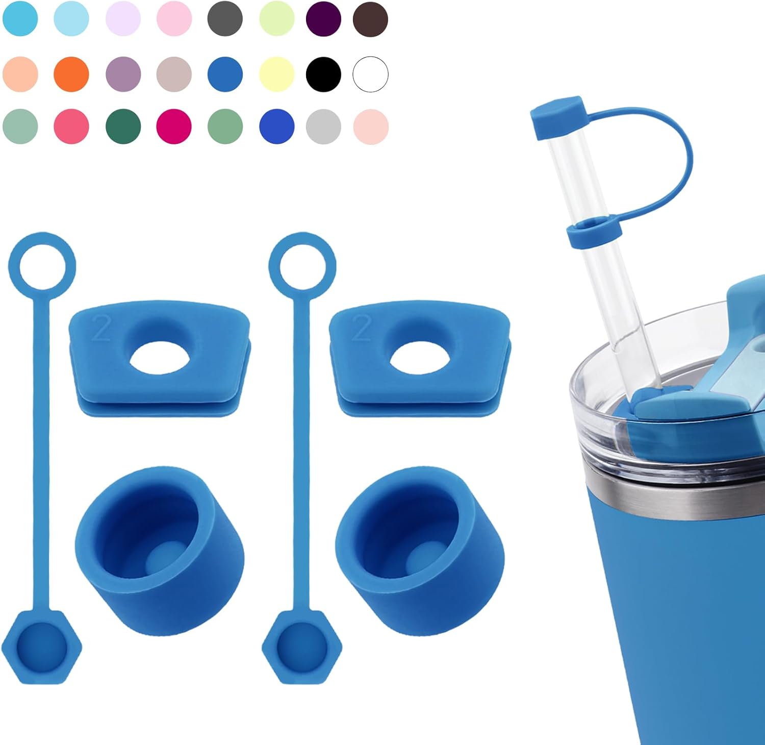 Amazon.com | Silicone Spill Stopper Set Compatible with Stanley Cup 2.0 ...