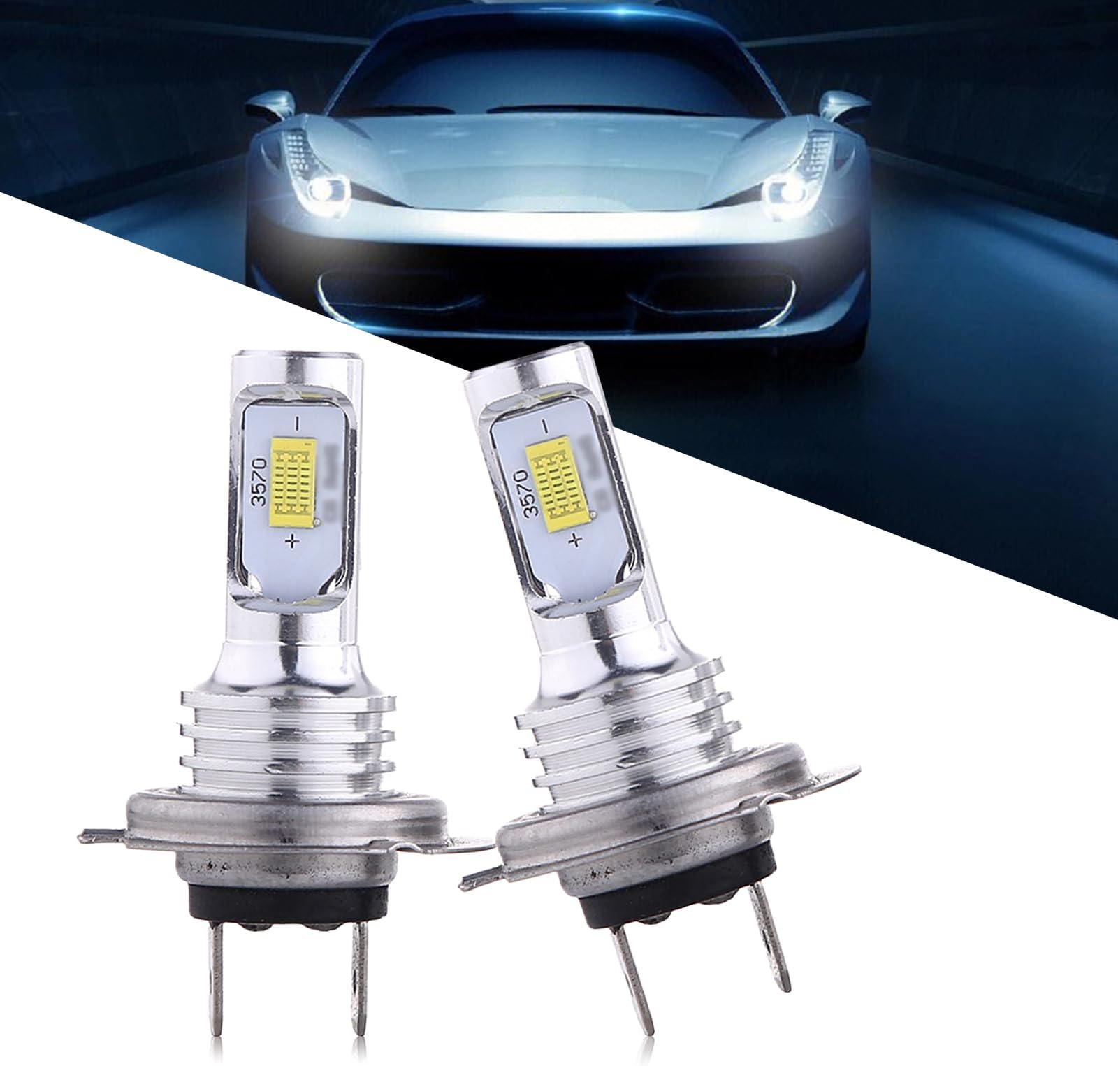 Amazon.com: awlbed 2 PCS H7 Car LED Decoding Fog Light, 80W 3570 2SMD ...