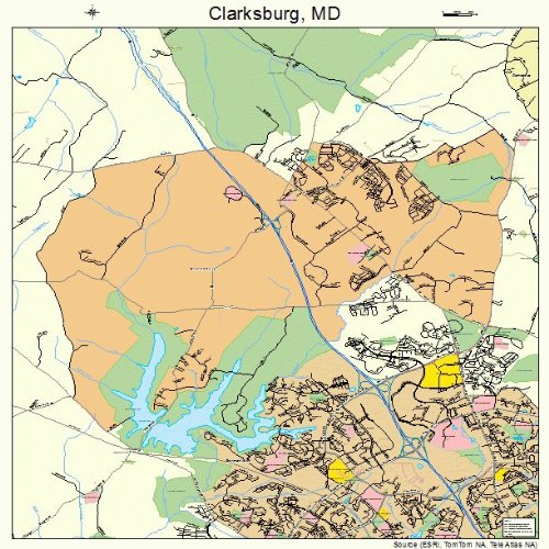 Amazon.com : Large Street & Road Map of Clarksburg, Maryland MD ...