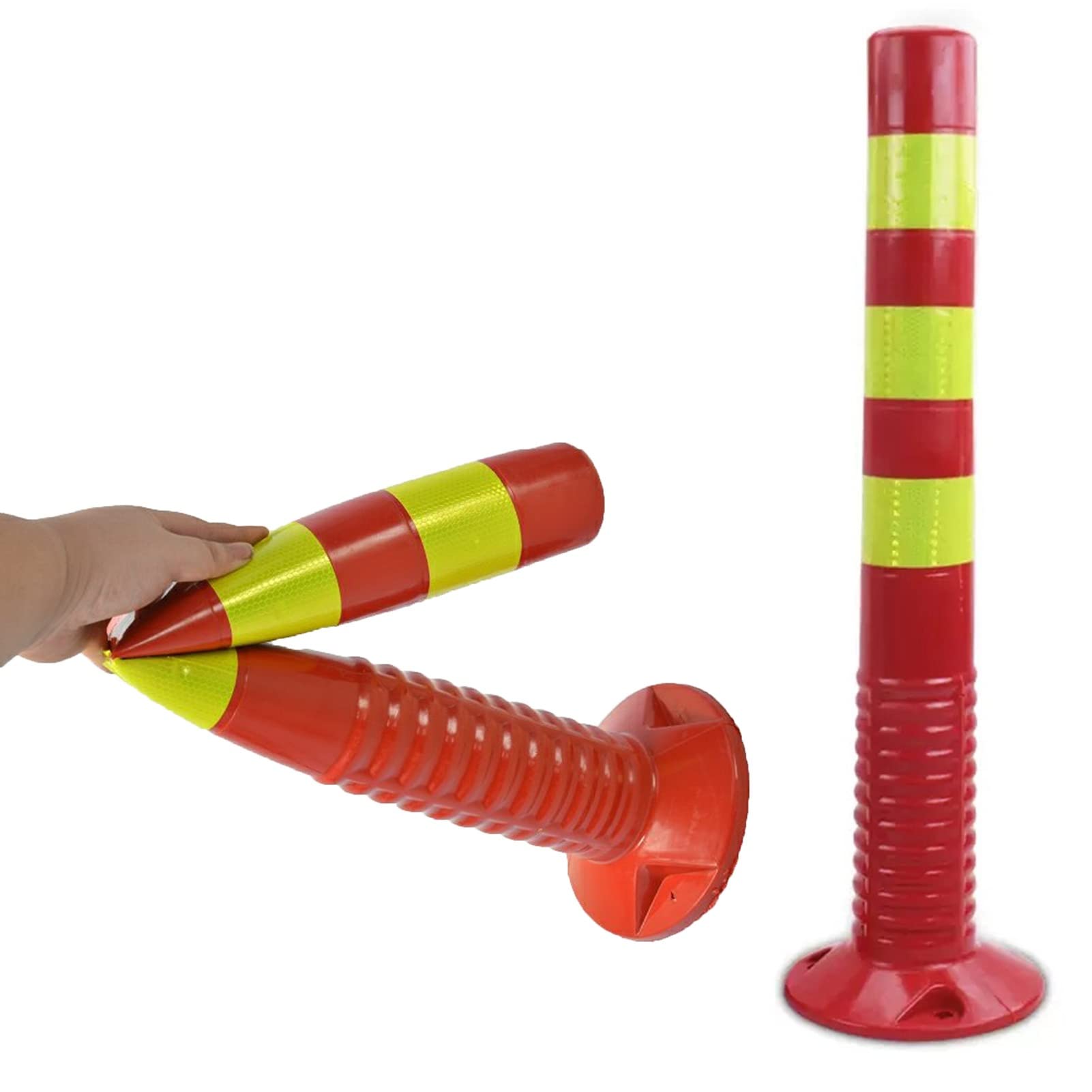 Amazon.com: HAIXHX Plastic Delineator Traffic Safety Bollard, Flexible ...
