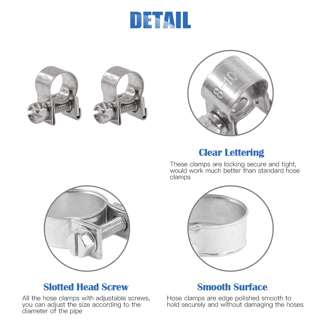 Snapklik.com : Glarks 12Pcs Stainless Steel Mini Fuel Injection Hose ...