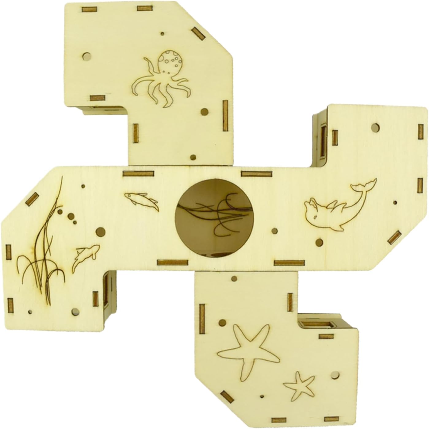 Hamster Tubes, Tunnel Maze, Wooden Puzzle House, Interactive Cage Toy ...