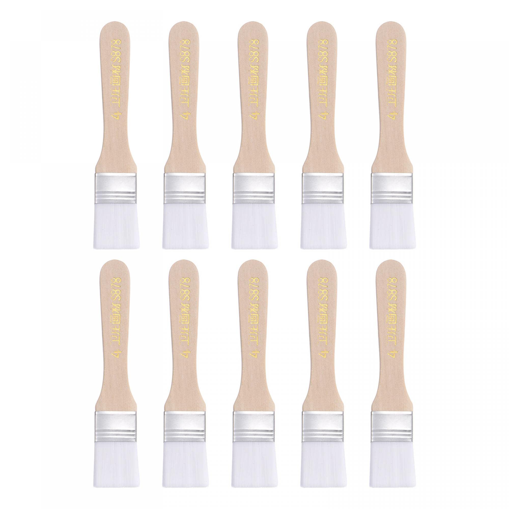 uxcell 1.1" Width Small Paint Brush Nylon Bristle with Wood Handle ...