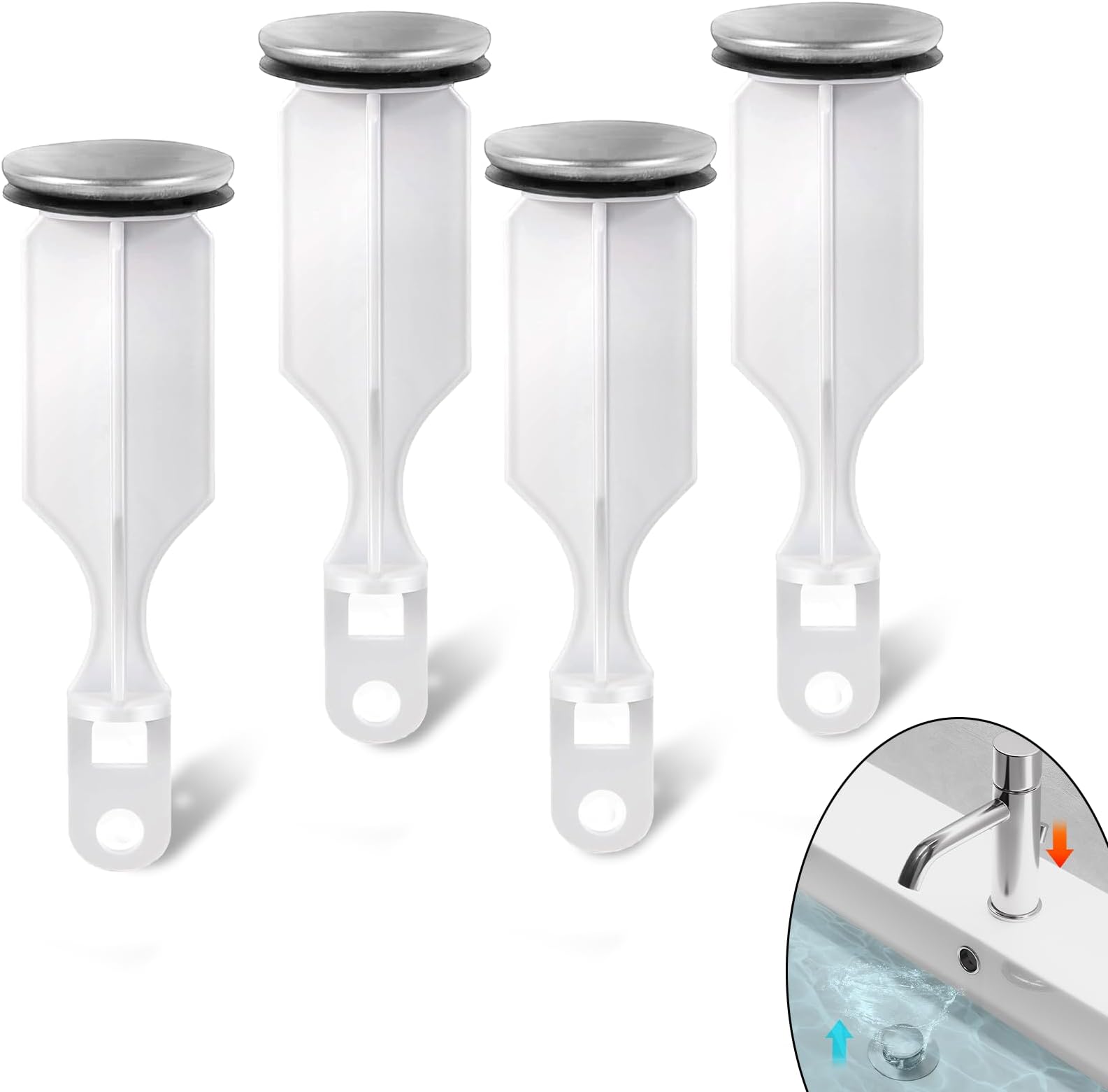 Amazon.com: Calvana (2-Pack) Bathroom Sink Pop-Up Stoppers - with ...