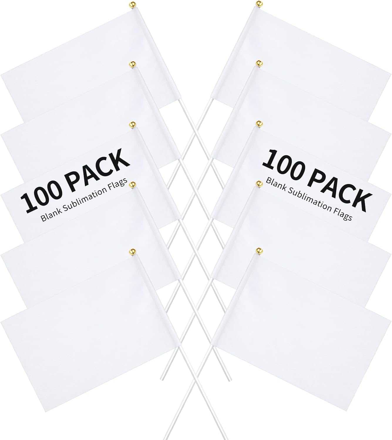 Amazon.com : 100 Pack Sublimation Flags Blank, White Flag Blank Flag ...