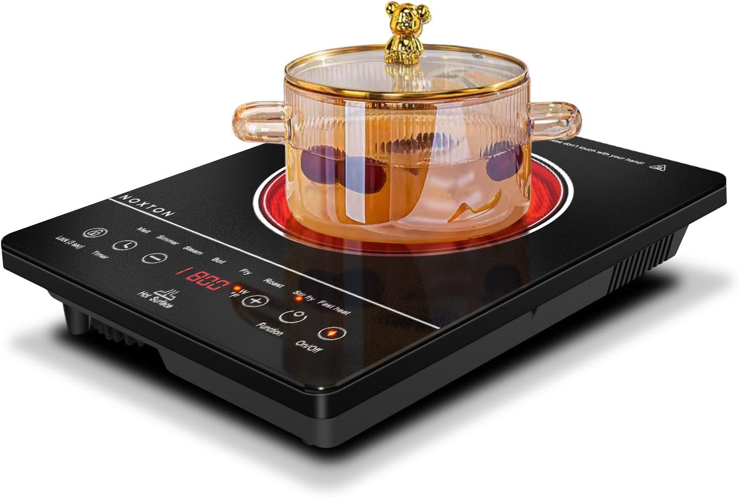 Amazon.com: Noxton Portable Electric Stove, 1800W Electric Cooktop ...