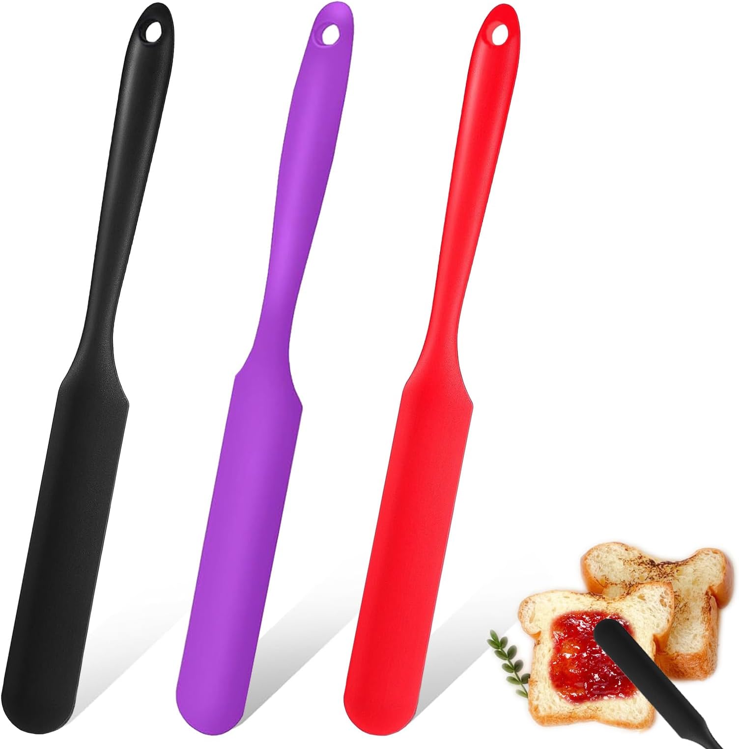 Amazon.com: Silicone Jar Spatula, 3Pcs Spatulas Kitchen Set, Heat ...