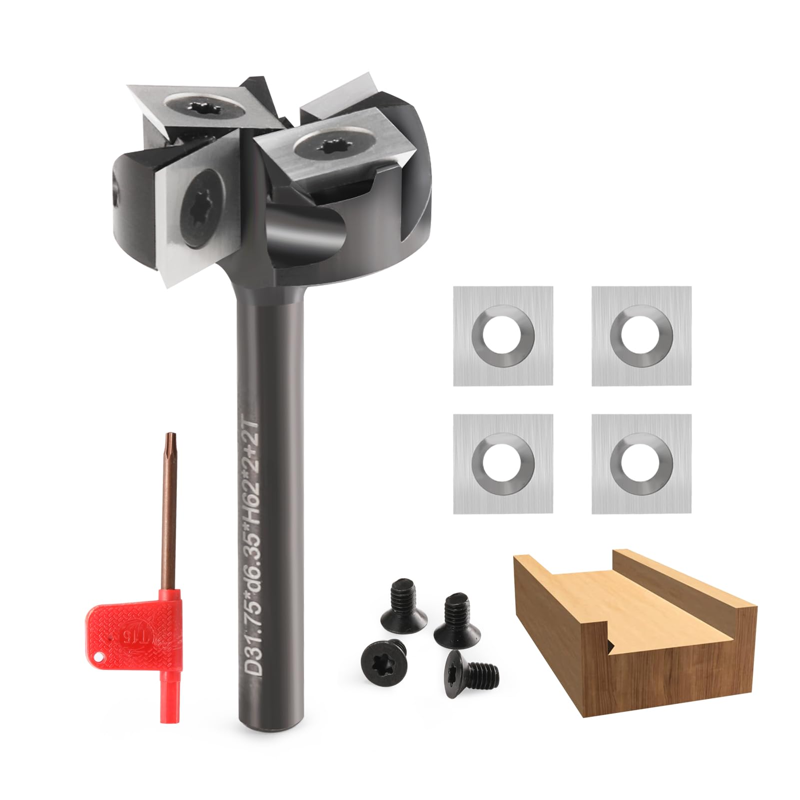 Snapklik.com : CNC Spoilboard Surfacing Router Bit 1/4 Shank, Slab Flattening Router Bit, 2+2 ...
