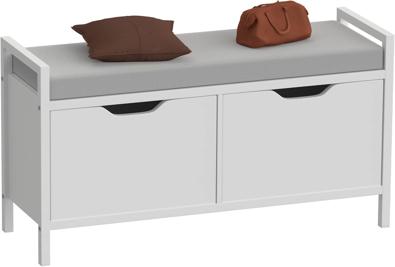 Amazon.com: Visionwards White Shoe Storage Bench, Shoe Bench with 2 ...