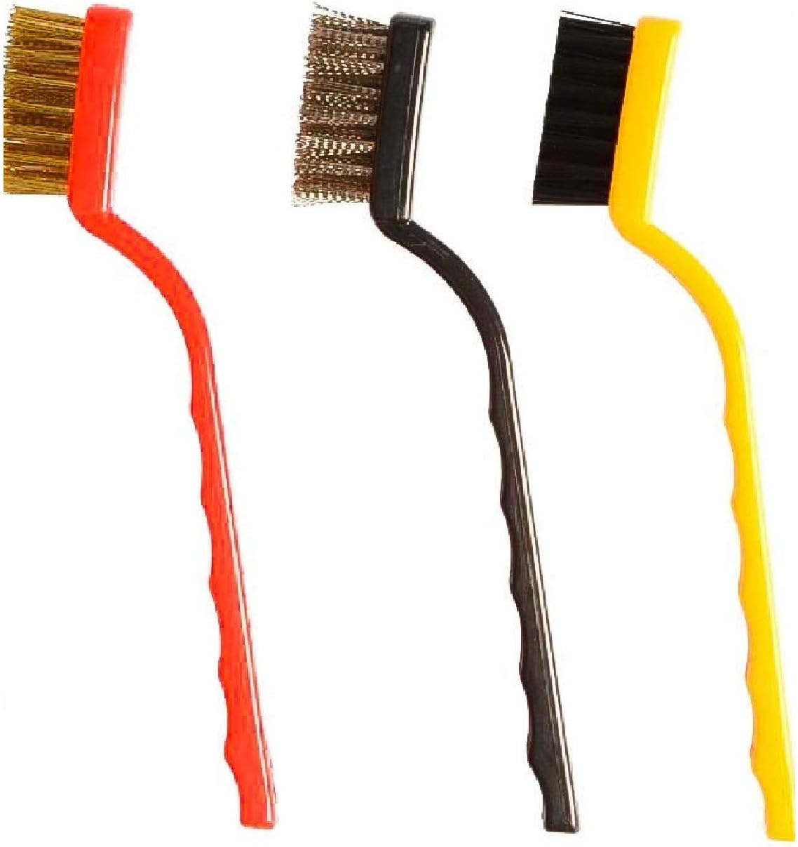 Redclip Mini Wire Brush Set - Brass/Stainless Steel/Nylon Bristles for ...
