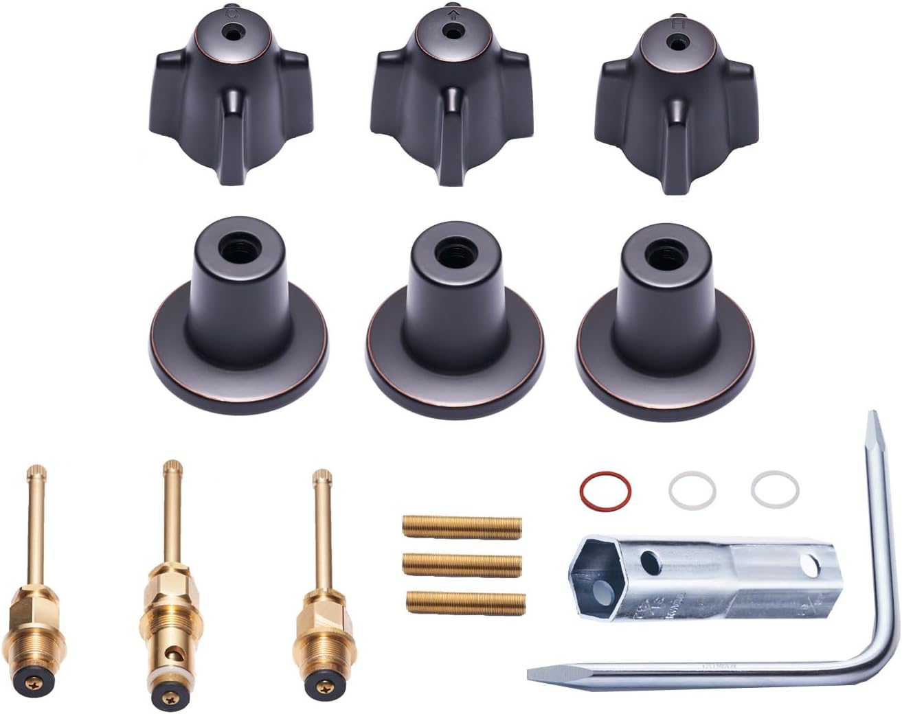 SENTO Bathtub and Shower 3 Handle Tub Trim Set For Central Brass ...