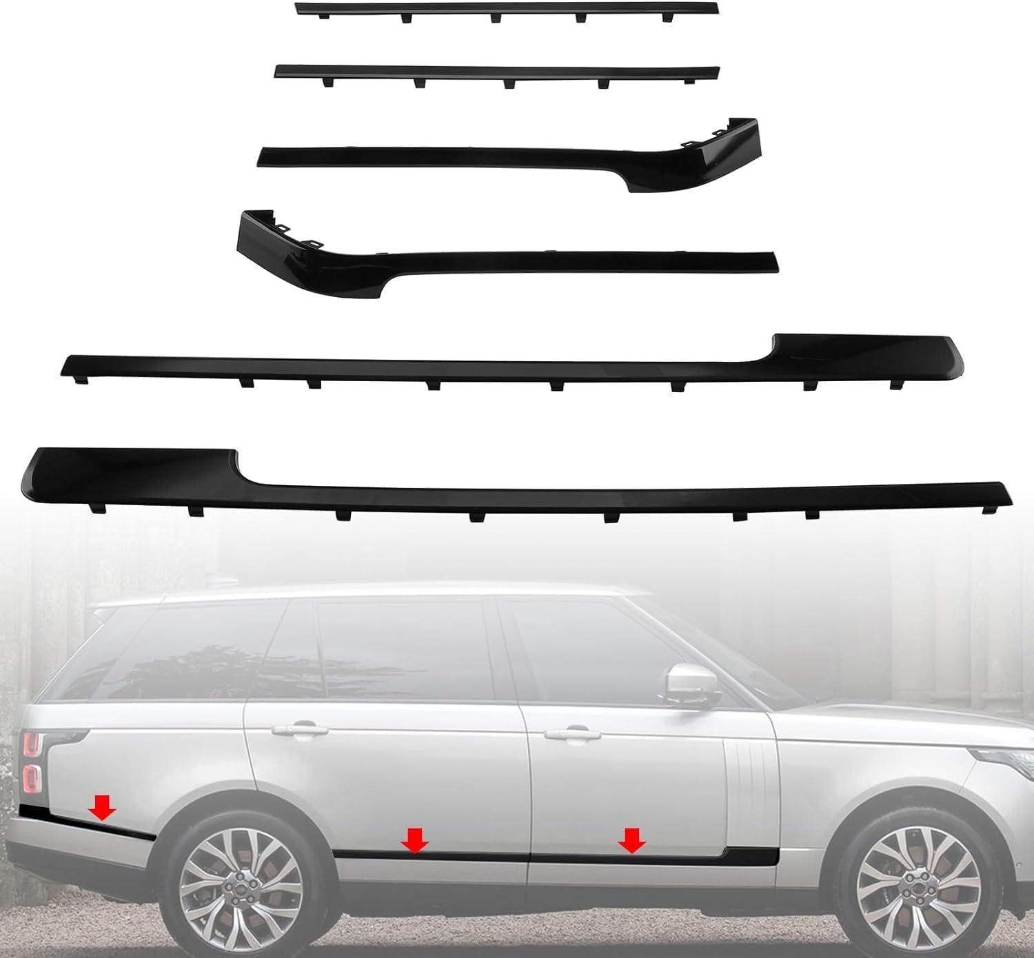 Amazon.com: US Stock 6pcs Door Side Body Molding Trims Strip Kits for ...